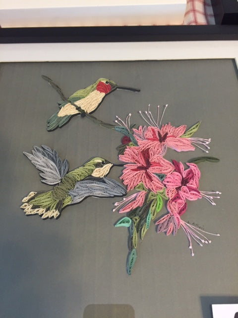Hummingbird Perched on Flowers – Quilling.com