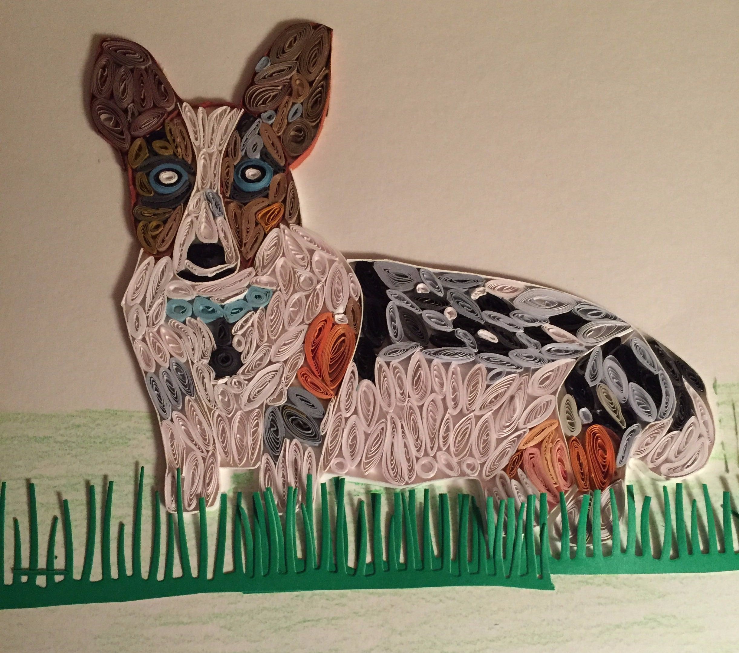 Dog Laying in Grass – Quilling.com